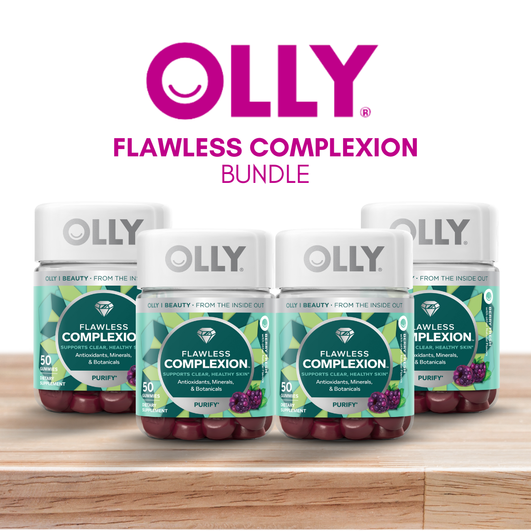 OLLY Flawless Complexion Chewable Gummy Supplement 50 Gummies [Bundle – The Good Cart SG