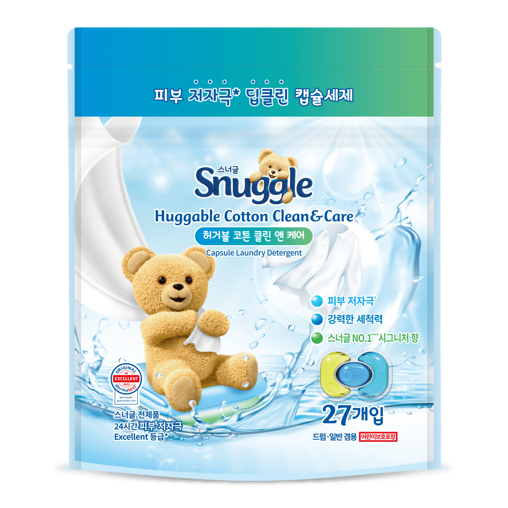 SNUGGLE CAPSULE LAUNDRY DETERGENT HUGGABLE COTTON CLEAN & CARE 27PCS ...