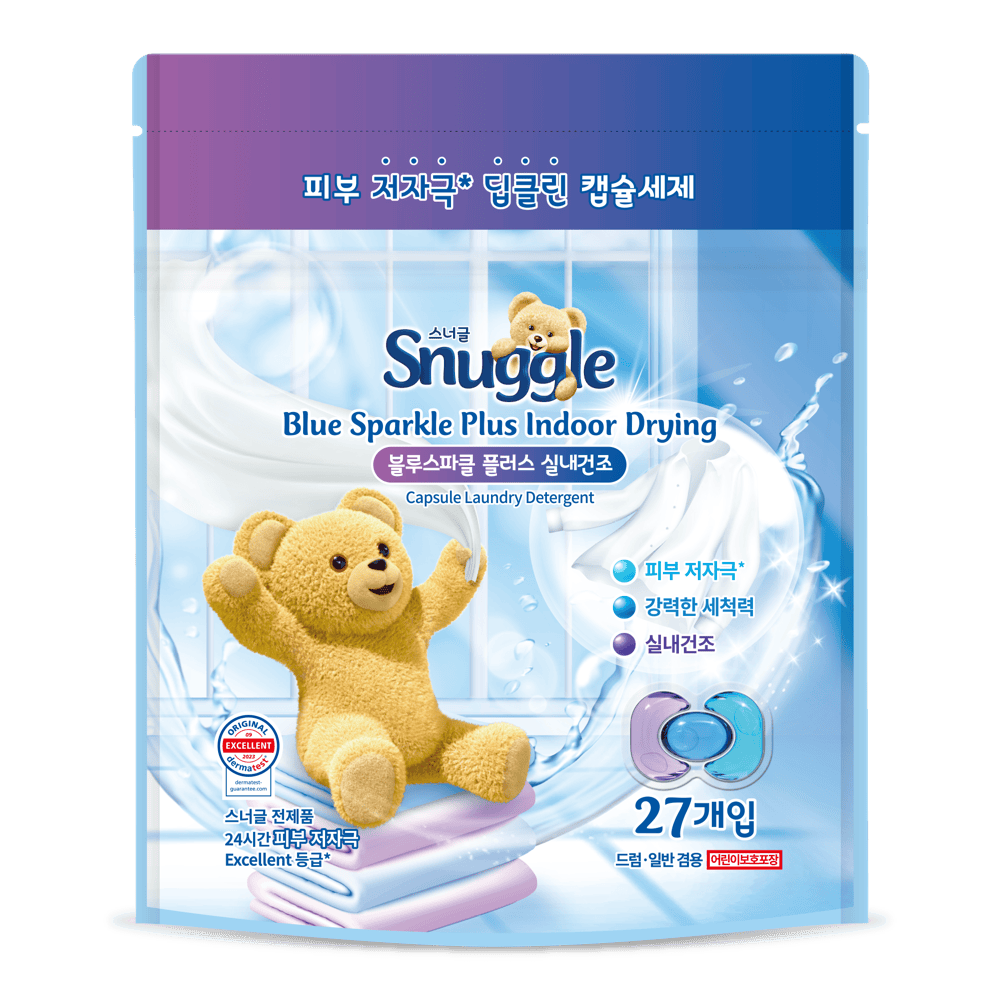 SNUGGLE CAPSULE LAUNDRY DETERGENT BLUE SPARKLE PLUS INDOOR DRYING 27PC ...