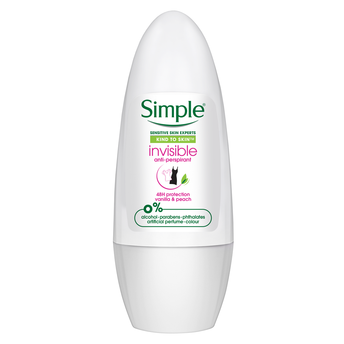 SIMPLE ANTIPERSPIRANT ROLL-ON DEODORANT INVISIBLE 45ML – The Good Cart SG