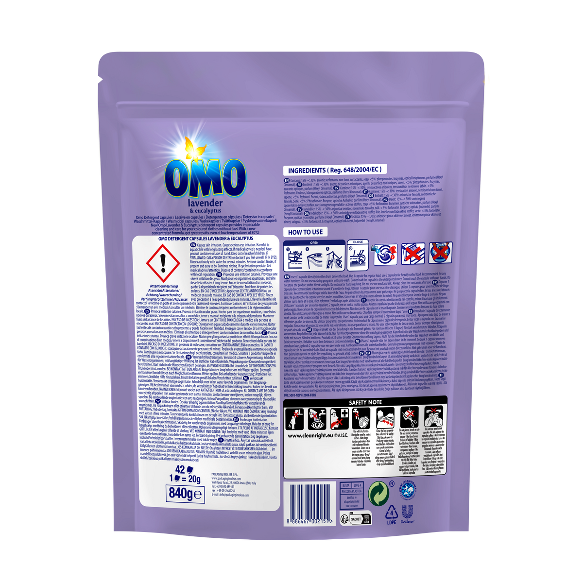 Omo Mono Detergent Capsules Lavender 42Pcs – The Good Cart SG