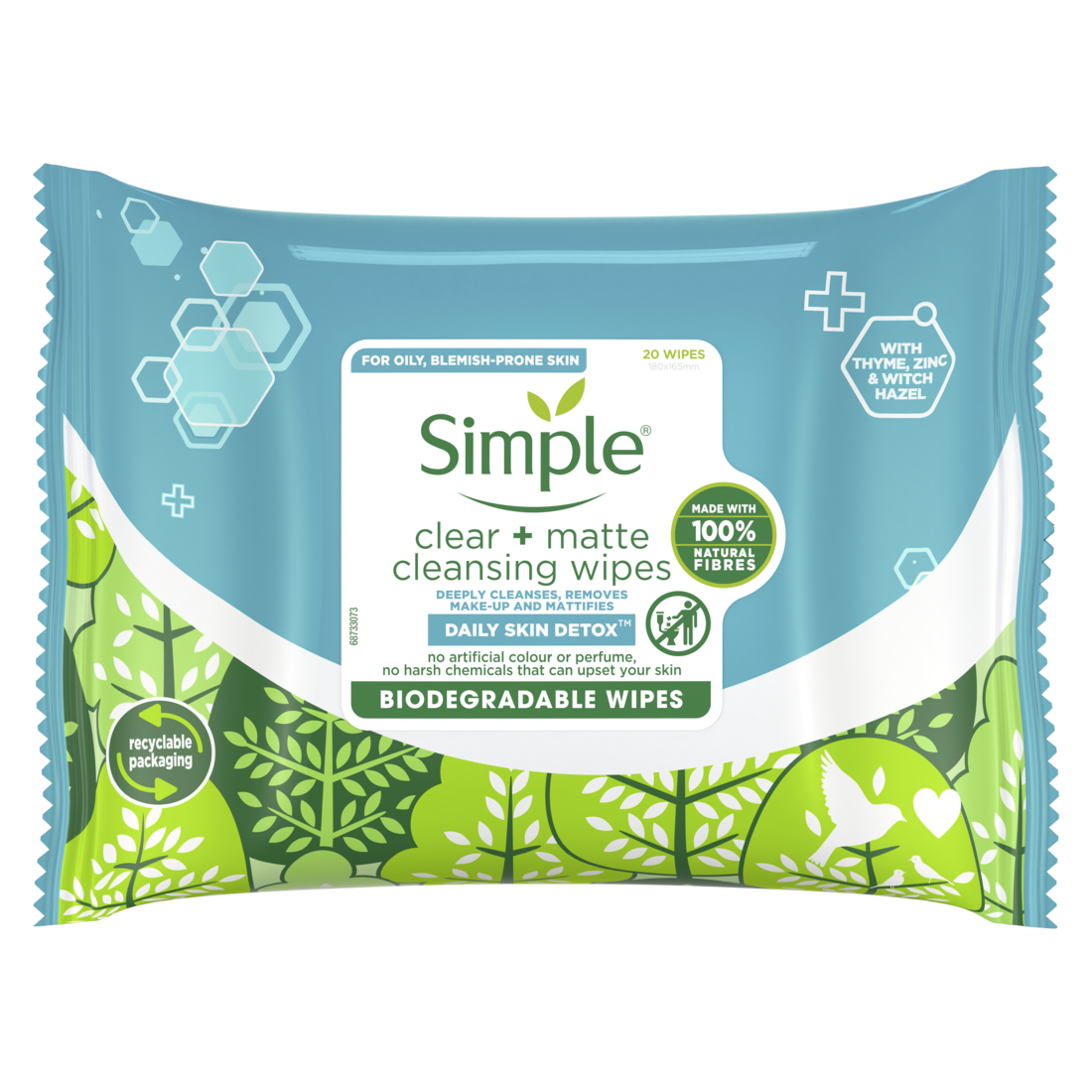 Simple Daily Skin Detox Clear + Matte Cleansing Wipes 20pcs – The Good ...