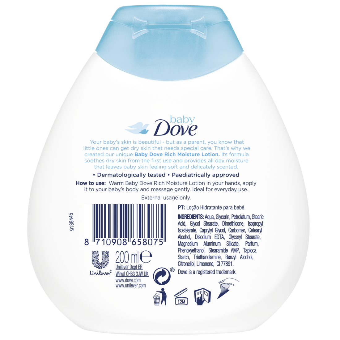 Baby Dove Rich Moisture Baby Lotion 200ml – The Good Cart SG