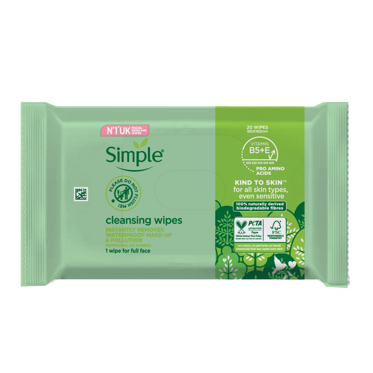 Simple Kind To Skin Biodegradable Cleaning Wipes 20Pcs – The Good Cart SG