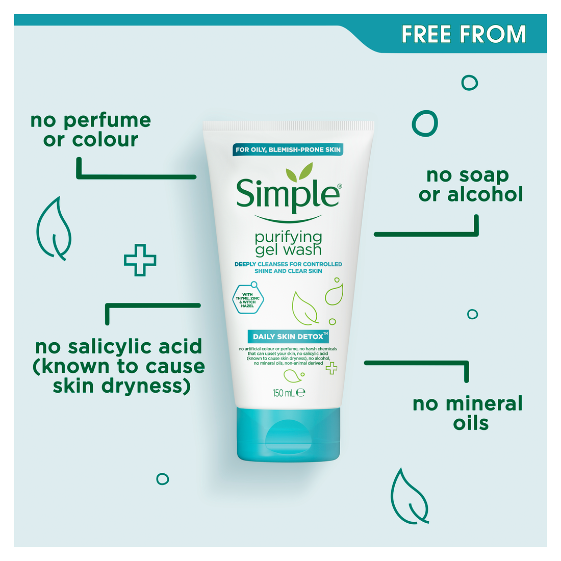 Simple Daily Skin Detox Purifying Gel Facial Wash 150ml – The Good Cart SG