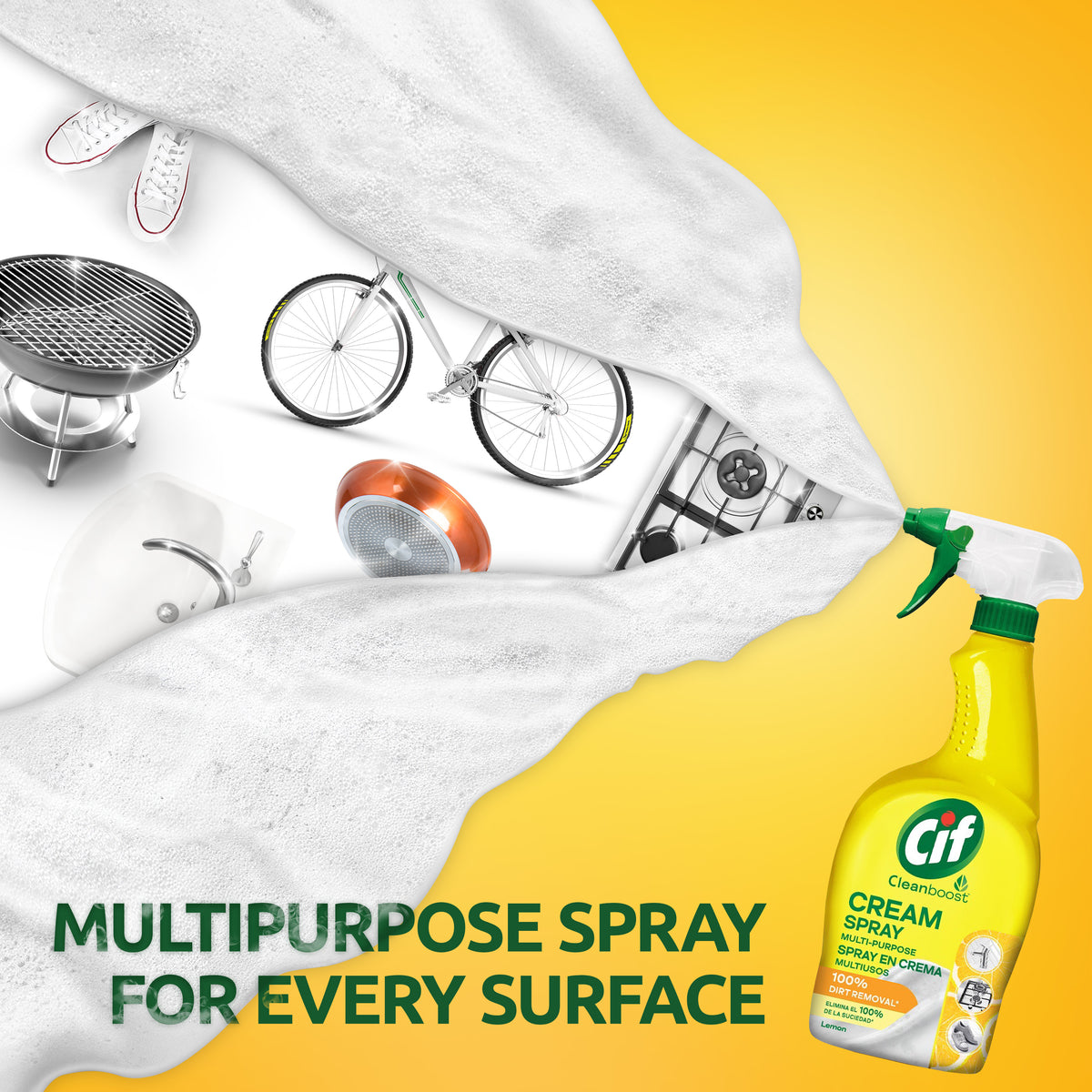 CIF CREAM SPRAY MULTIPURPOSE LEMON 650ML – The Good Cart SG