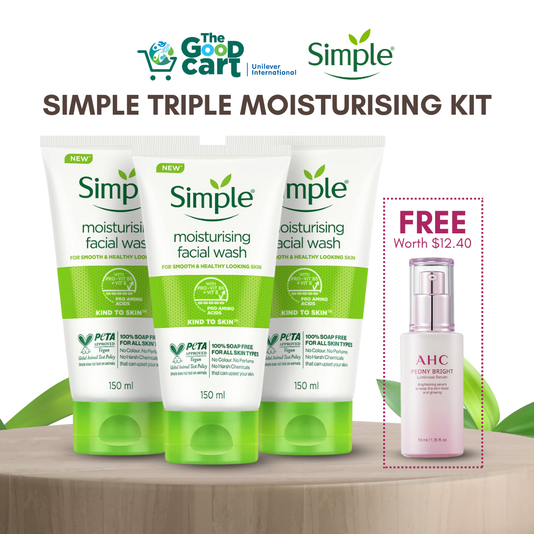 Simple Triple Moisturising Facial Wash Kit – The Good Cart SG