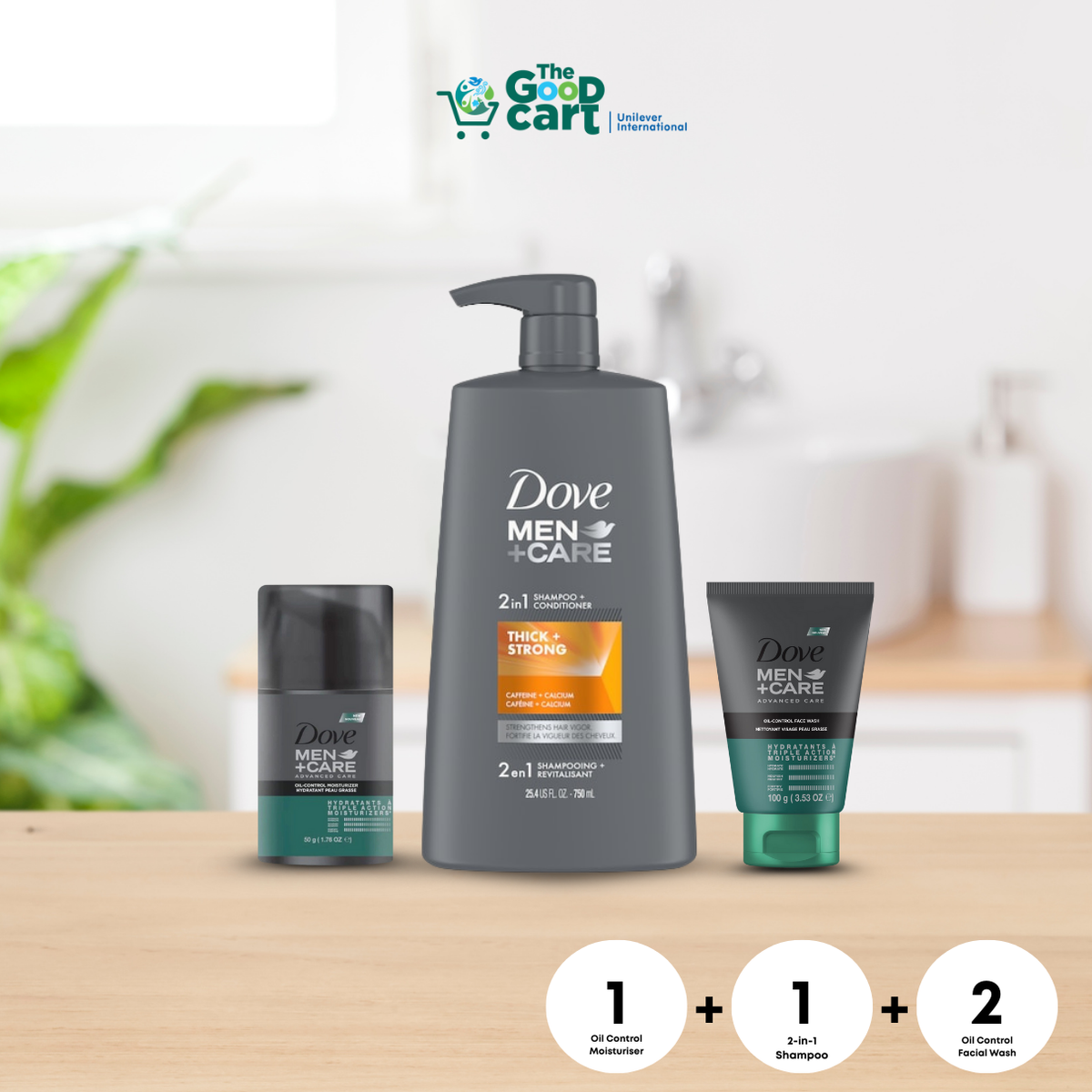 Dove Men+ 2 in 1 shampoo + Oil Control Facial Wash + Oil Control Moist ...