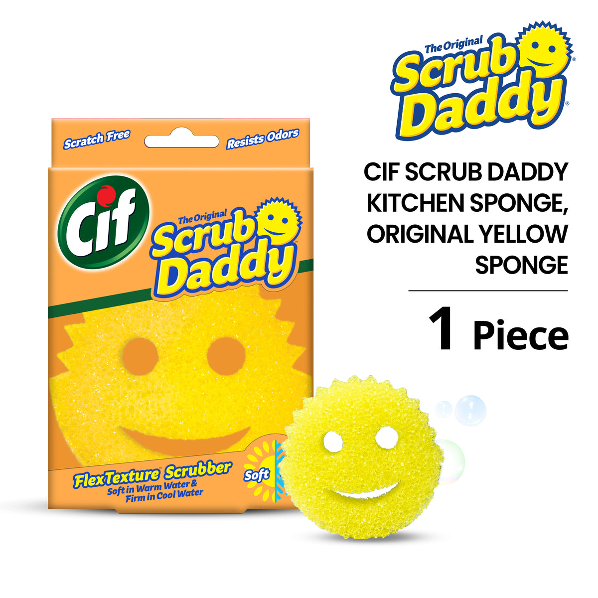 Cif Scrub Daddy Kitchen Sponge, Original Yellow Sponge – The Good Cart SG