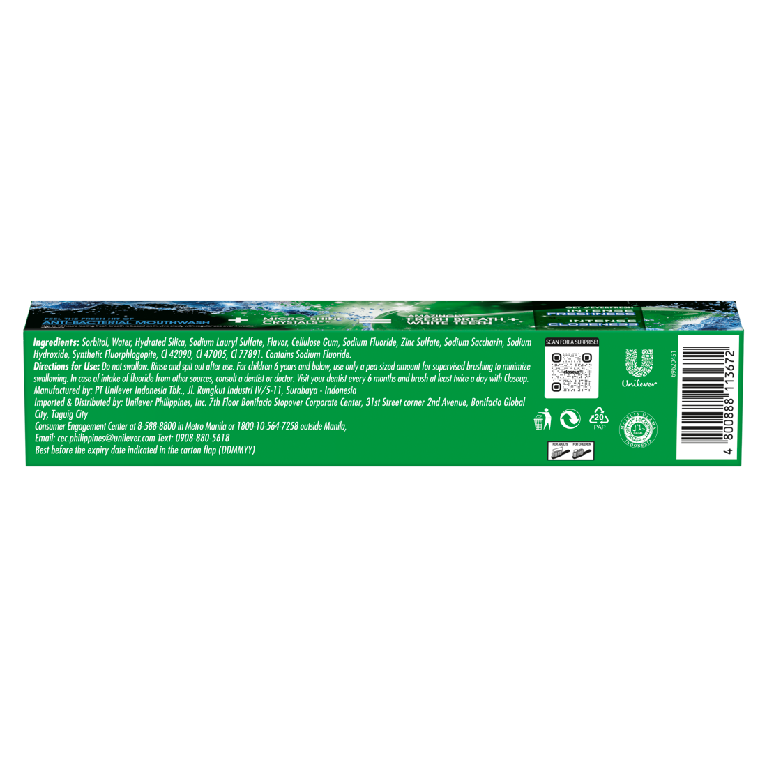 CloseUp Menthol Ever Fresh Gel Toothpaste 145ml – The Good Cart SG