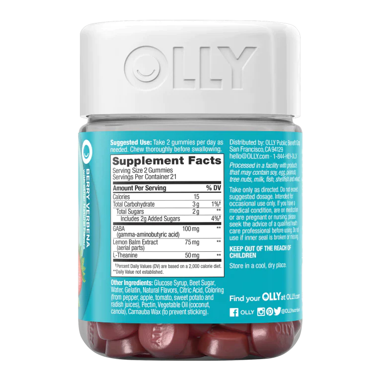 OLLY Goodbye Stress Chewable Gummy Supplement 42 Gummies – The Good Cart SG