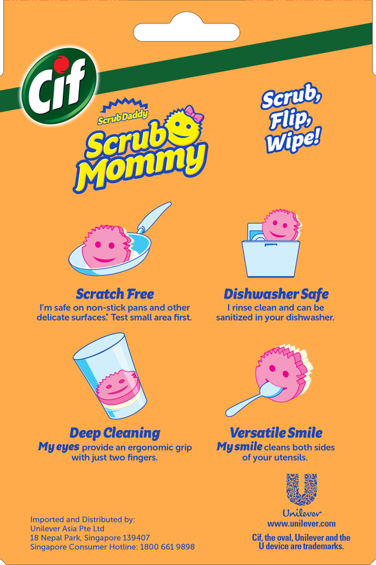 Cif Scrub Mommy Kitchen Sponge, Original Pink Sponge – The Good Cart SG